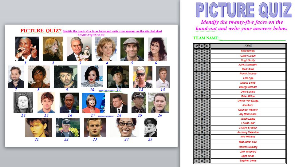 Free Printable Picture Quizzes With Answers